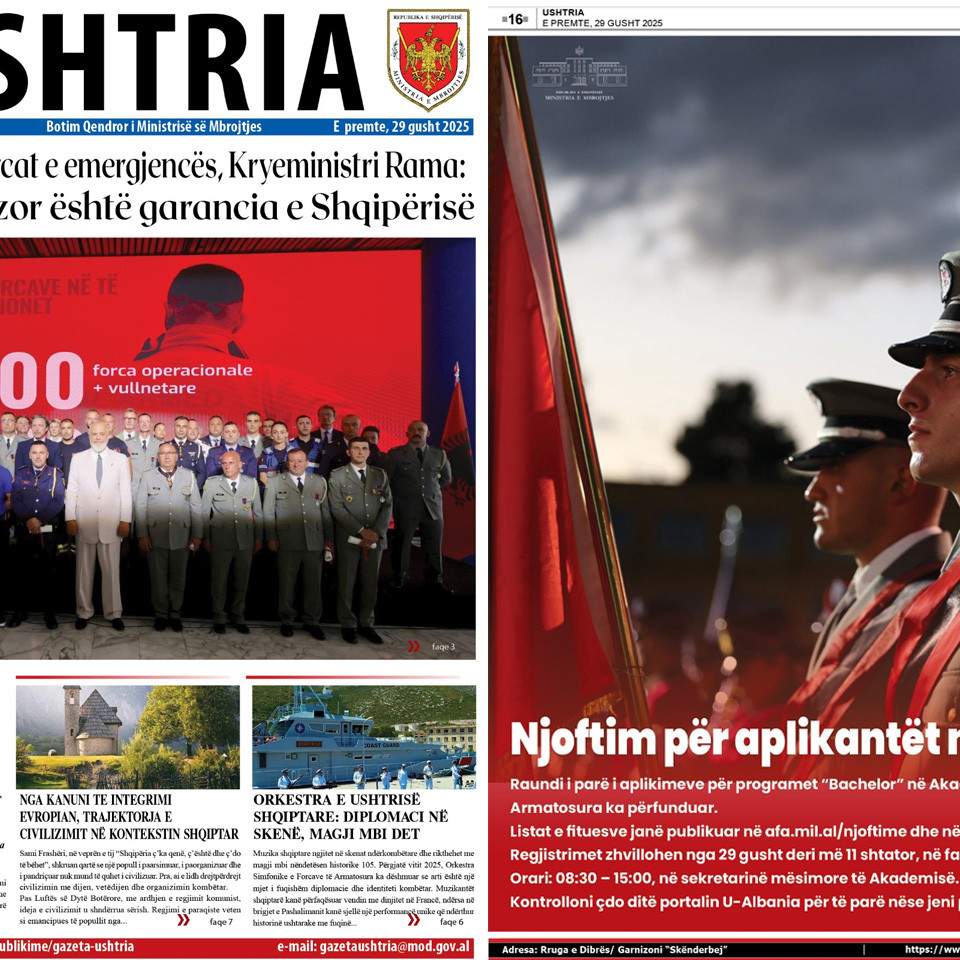 Gazeta Ushtria 29 gusht 2025